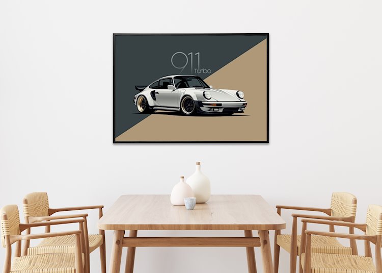 Porsche 911 80er Jahre Turbo Poster von Remigius Wloczkowski | Printler