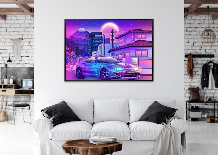 Toyota Supra mk4 Synthwave affiches et impressions par Ilham Purnama ...