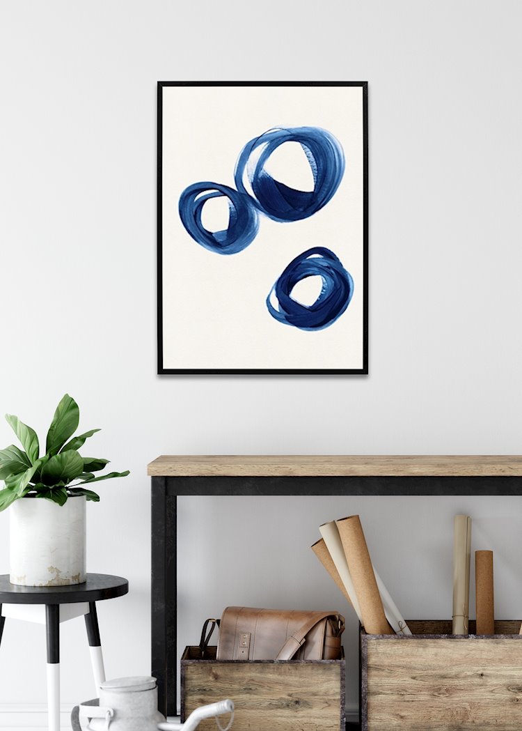 Strokes 8B | 3 Indigo Enso posters & prints by Menega Sabidussi - Printler