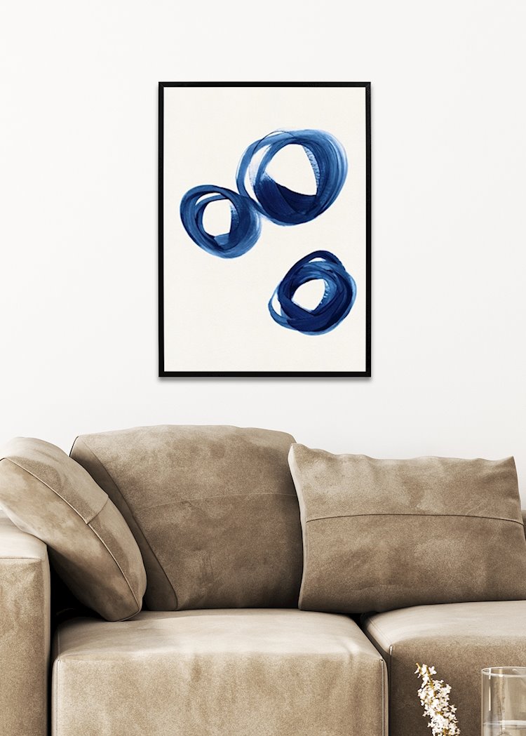 Strokes 8B | 3 Indigo Enso posters & prints by Menega Sabidussi - Printler