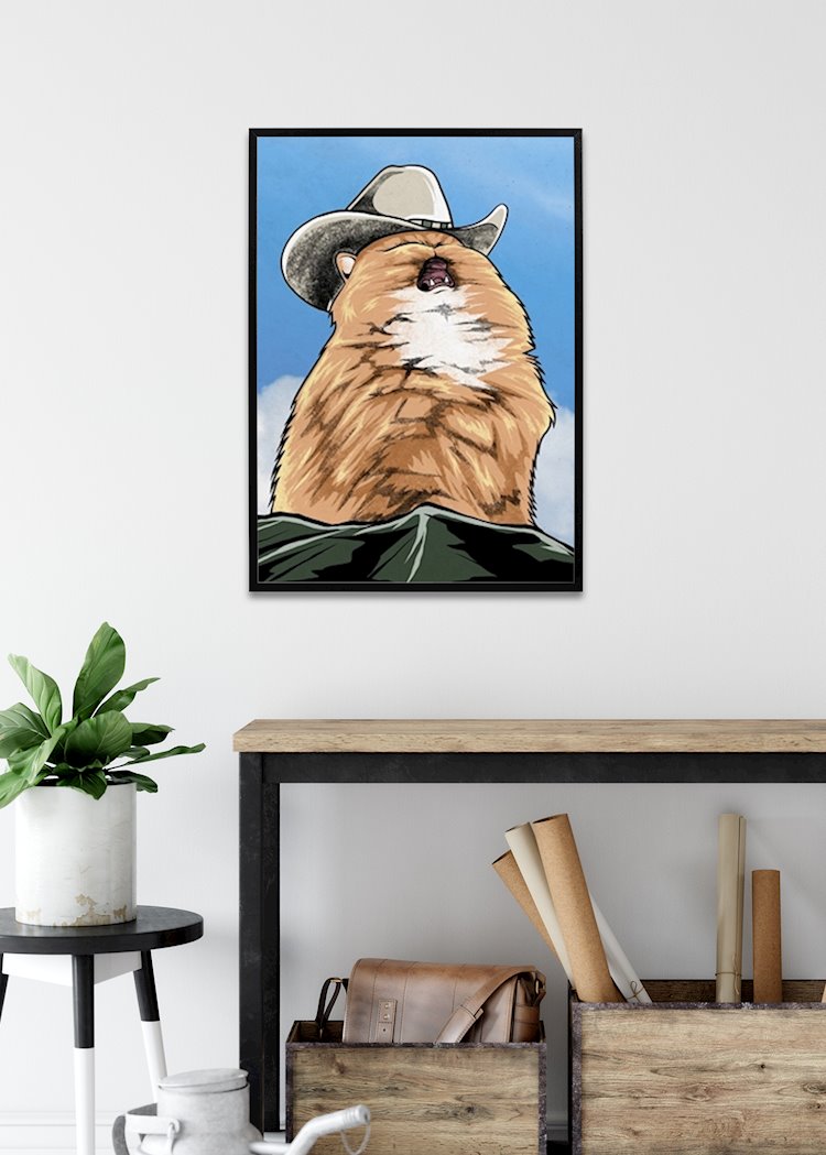 Skrikande Cowboy Cat Meme poster av Adam Khabibi - Printler