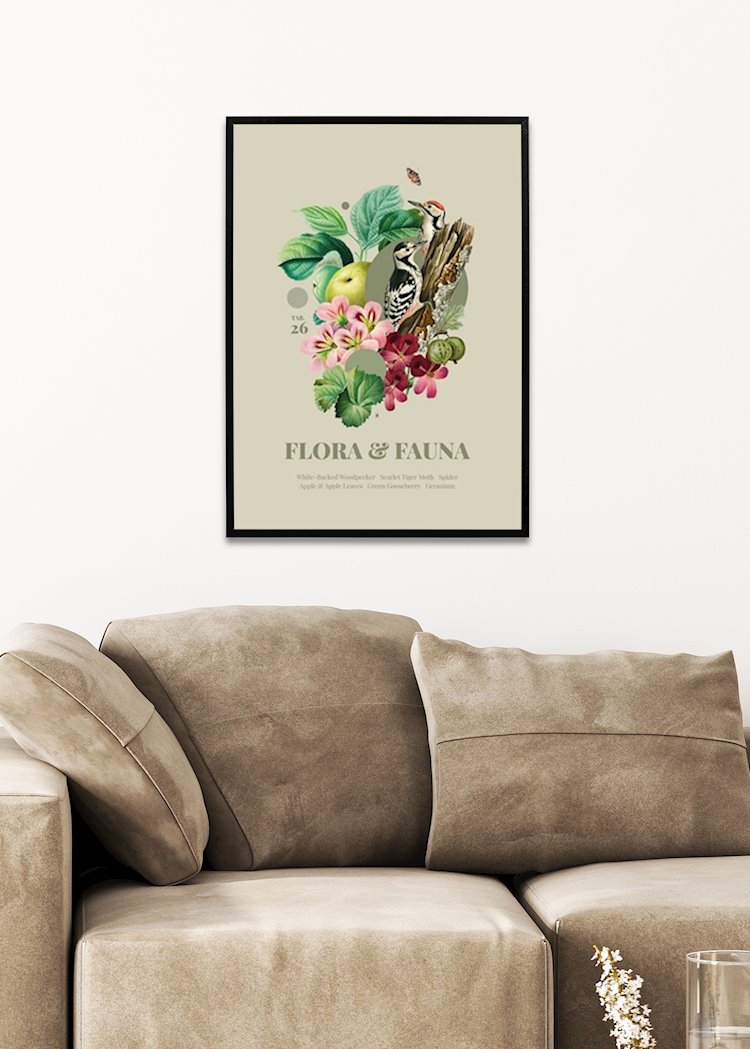 Flora & Fauna with Woodpecker posters & prints by Avis & Flos - Printler