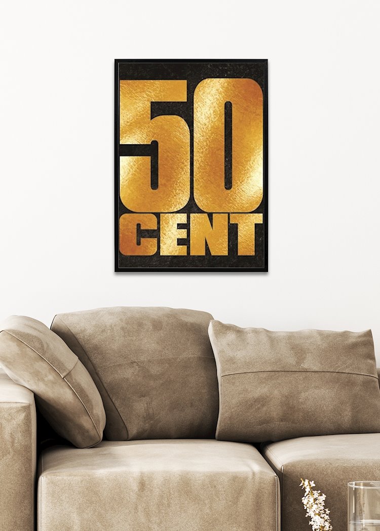50 Cent Gold posters & prints by Johnny Wonder - Printler