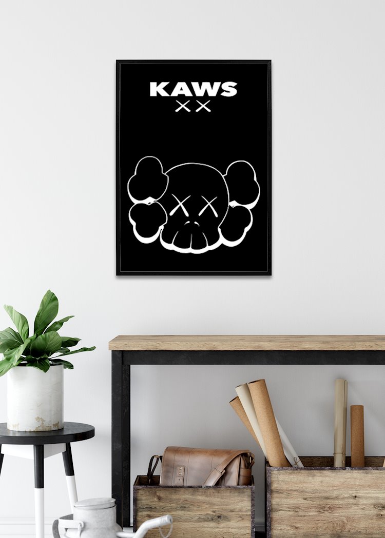 Kaws head noir blanc affiches et impressions par unbanich - Printler
