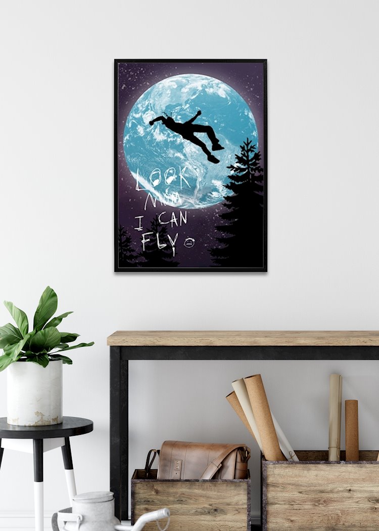 travis scott - fly to the moon posters & prints by Rapinggods - Printler